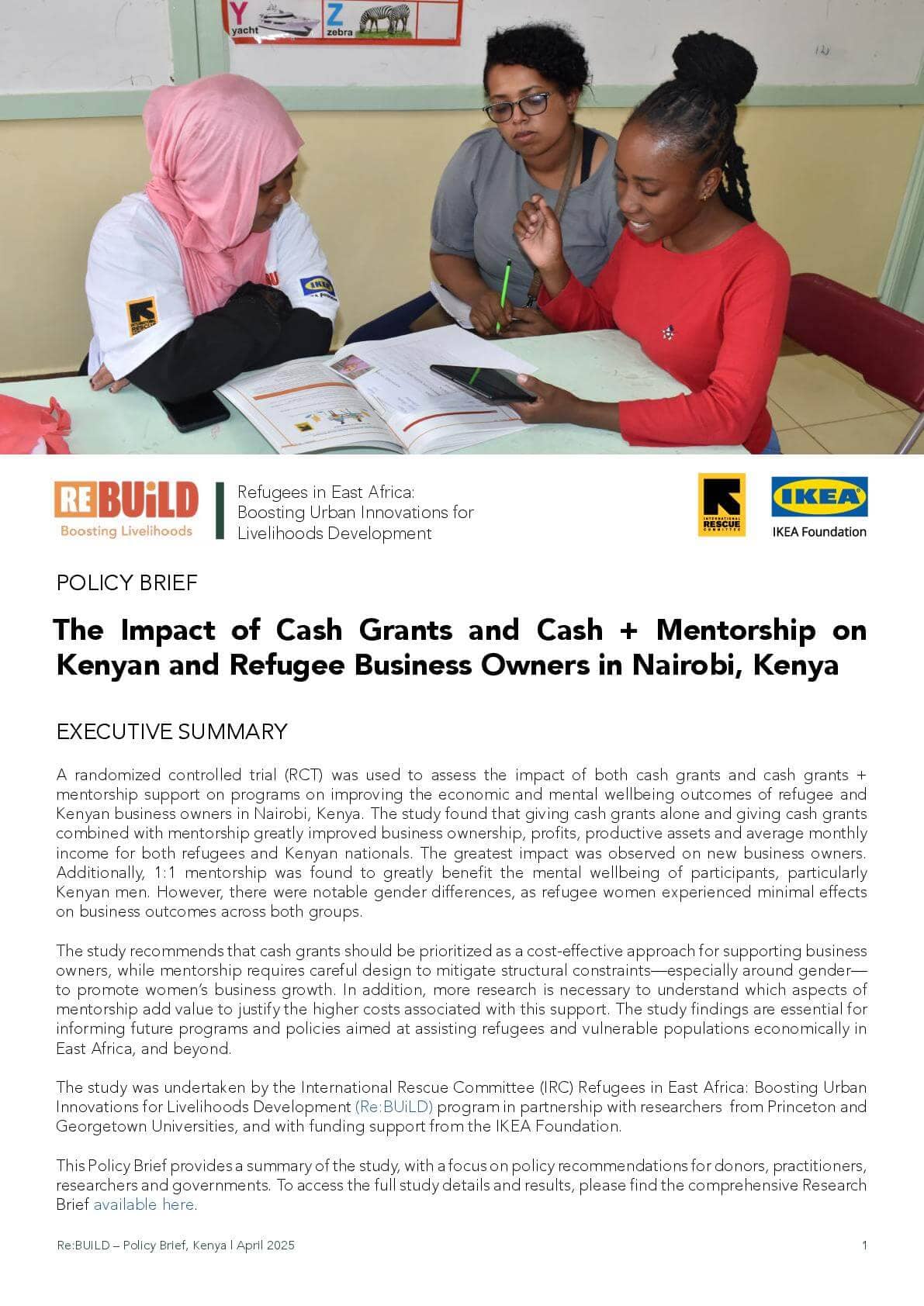 When a Cash Grant Becomes a Business: Early Insights from Re:BUiLD’s Wave 2 RCT in Kampala and ...